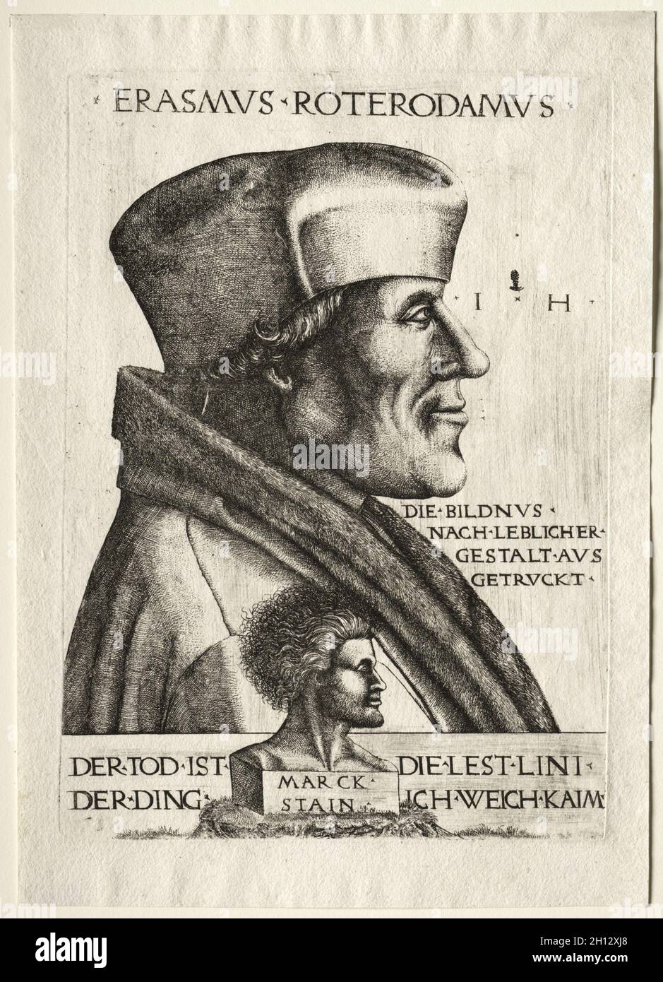 Erasmus of Rotterdam, 1528-63. Hieronymus Hopfer (German). Etching ...