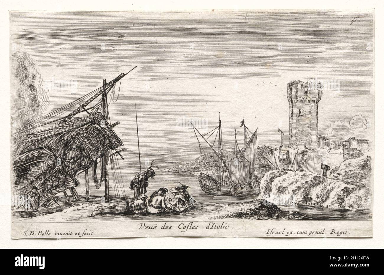 Views of Sea Ports: View of the Italian Coast, 1647. Israël Henriet ...