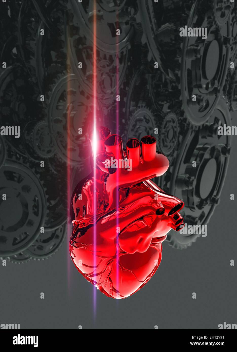 Heart and cogs, illustration Stock Photo - Alamy