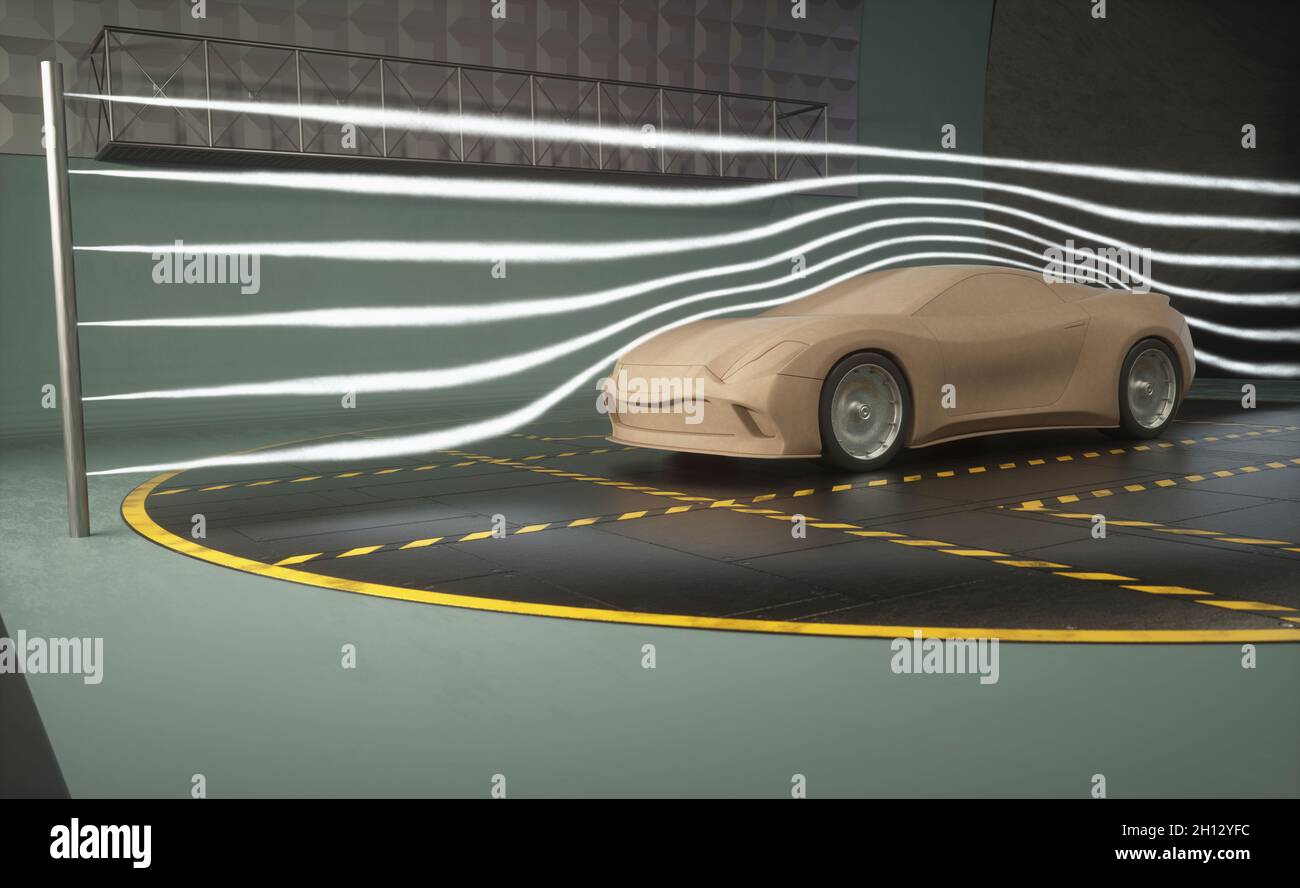 Car in wind tunnel, illustration Stock Photo - Alamy