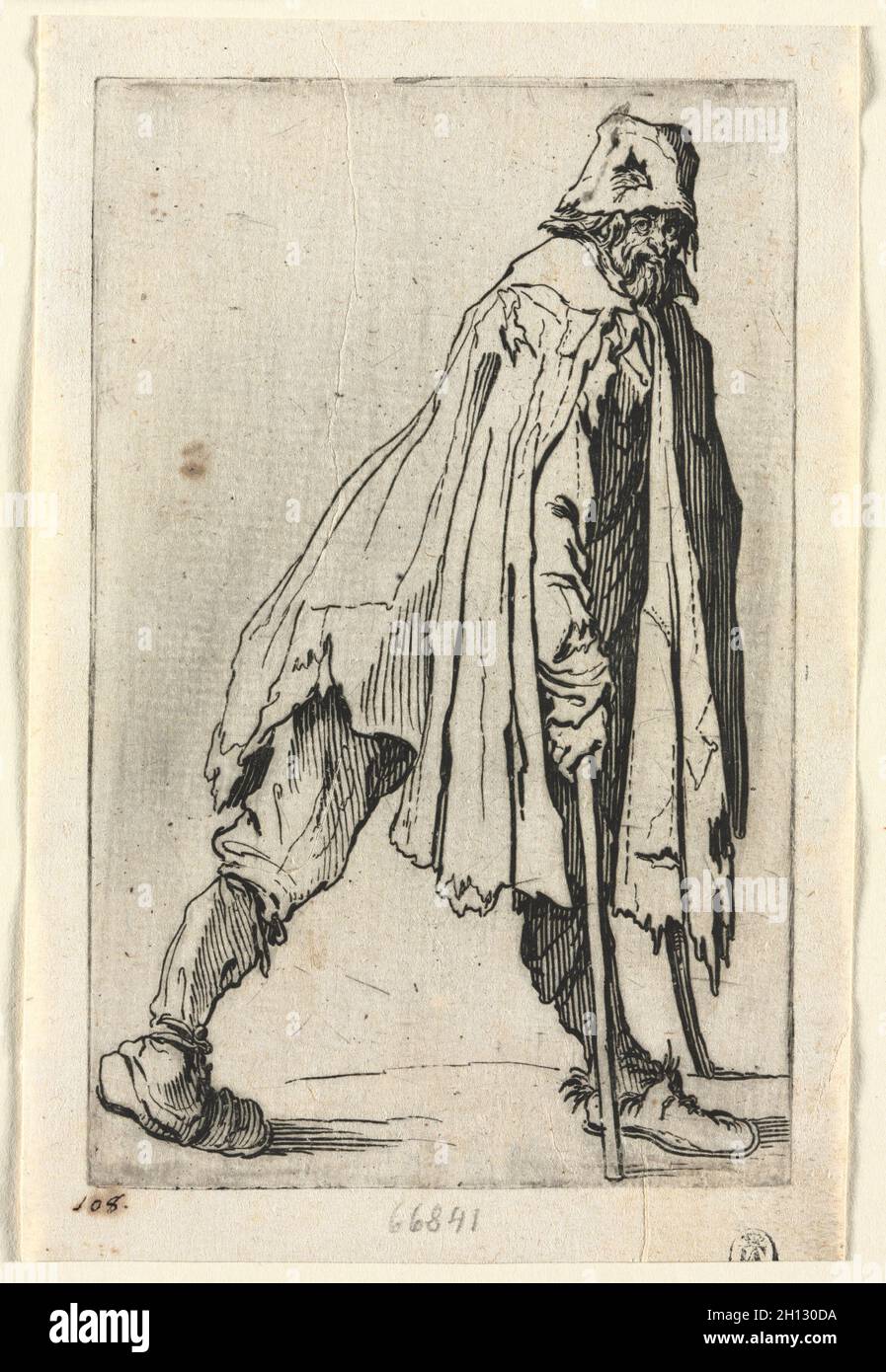 The Beggars: The Beggar on Crutches, Wearing a Cap, c. 1623. Jacques ...