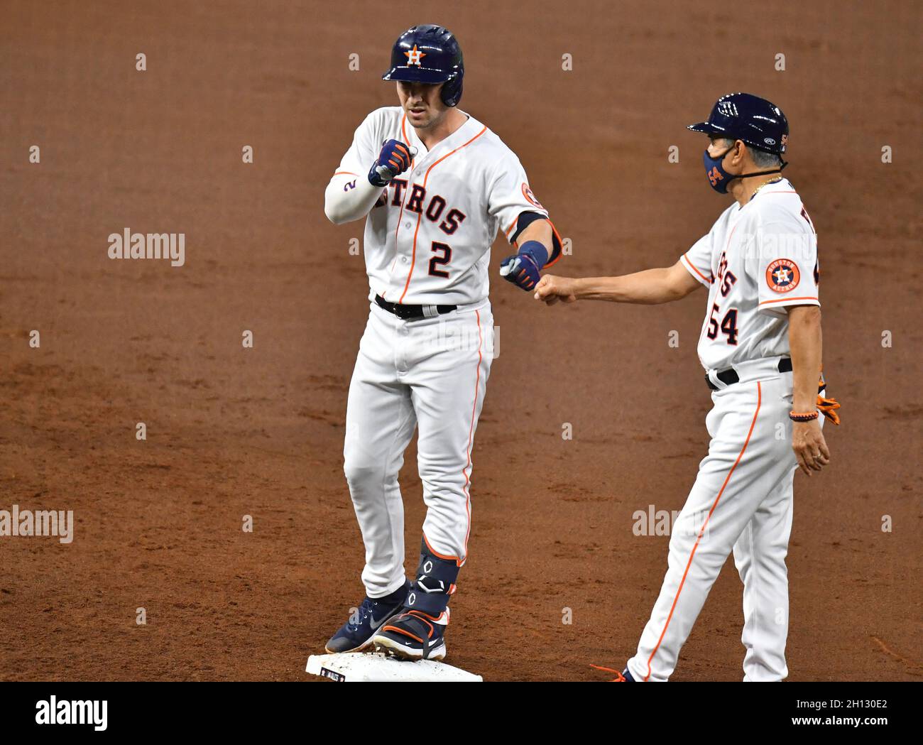 Houston, USA. 15th Oct, 2021. Houston Astros third baseman Alex Bregman ...