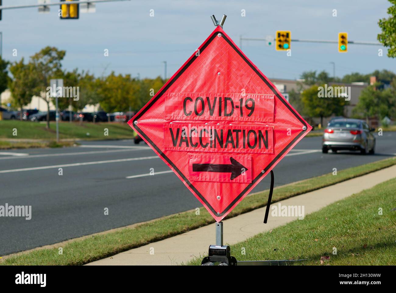 Woodbridge, Virginia, USA - October 15, 2021: A bright orange ...