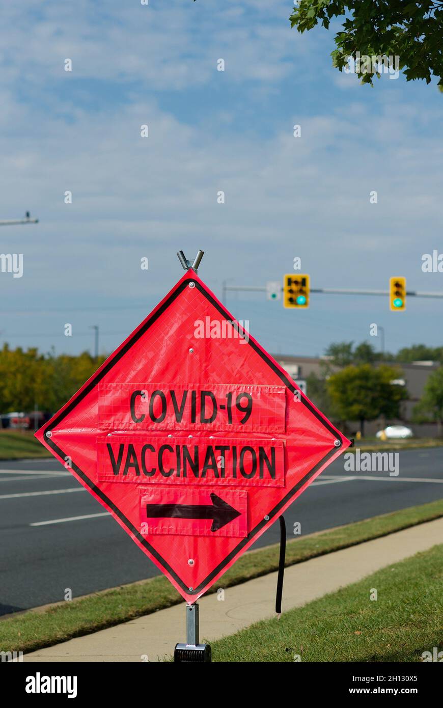 Woodbridge, Virginia, USA - October 15, 2021: A bright orange ...