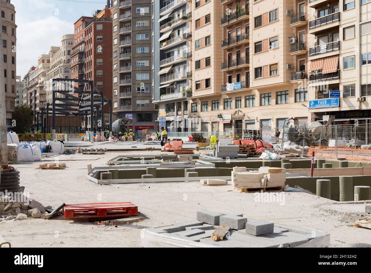 Valencia, Spain. 13th Oct, 2021. General view during the redevelopment ...
