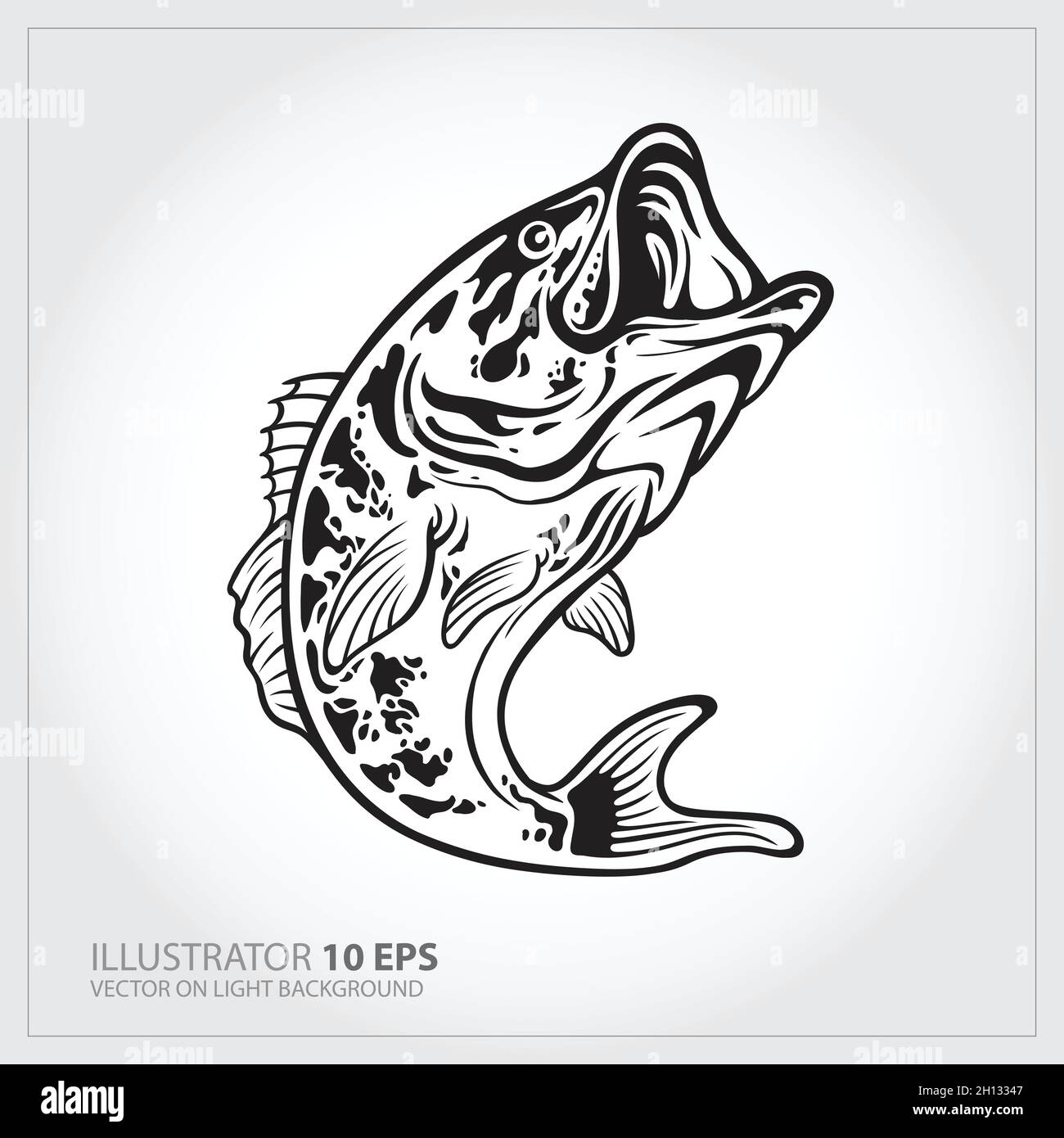 Jumping Bass Vector Clipart Vector Illustration Of A Jumping Fish PNG
