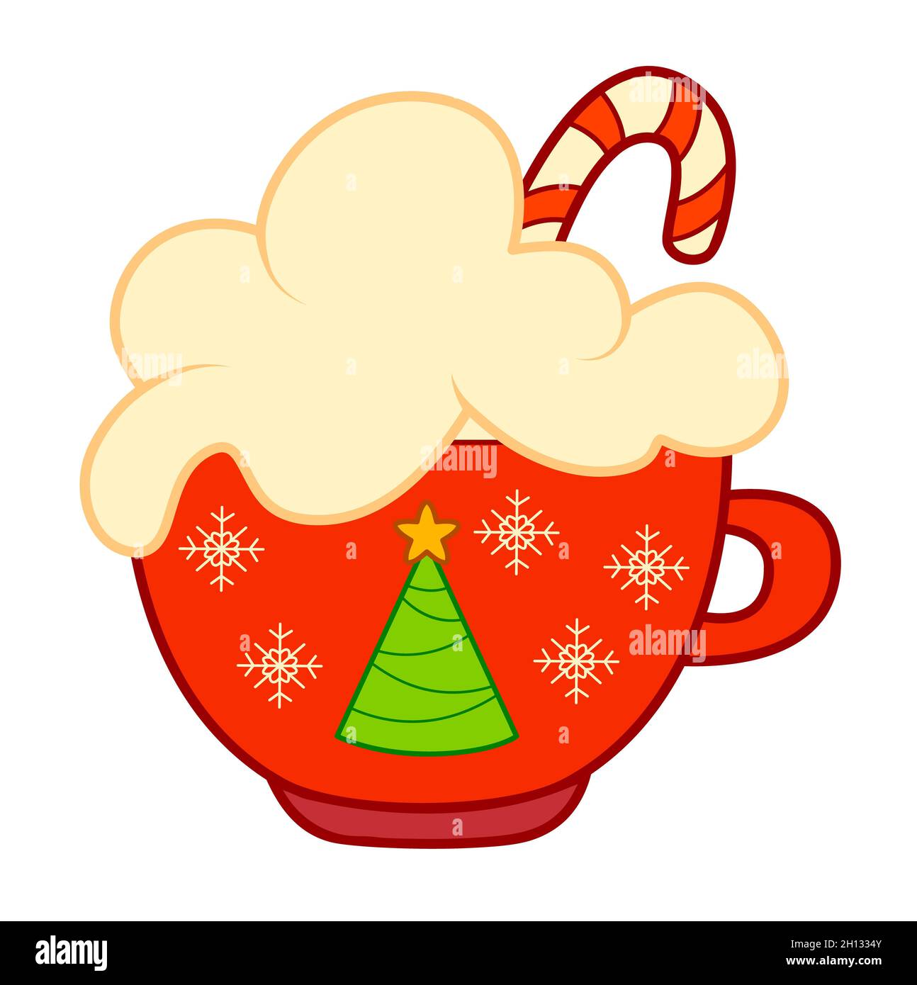 Christmas cartoons clip art. Cup clipart illustration Stock Photo - Alamy