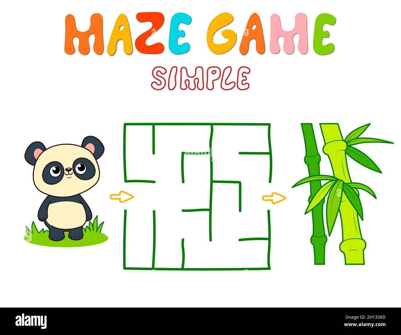 Simple Maze puzzle game for children. Color simple maze or labyrinth ...