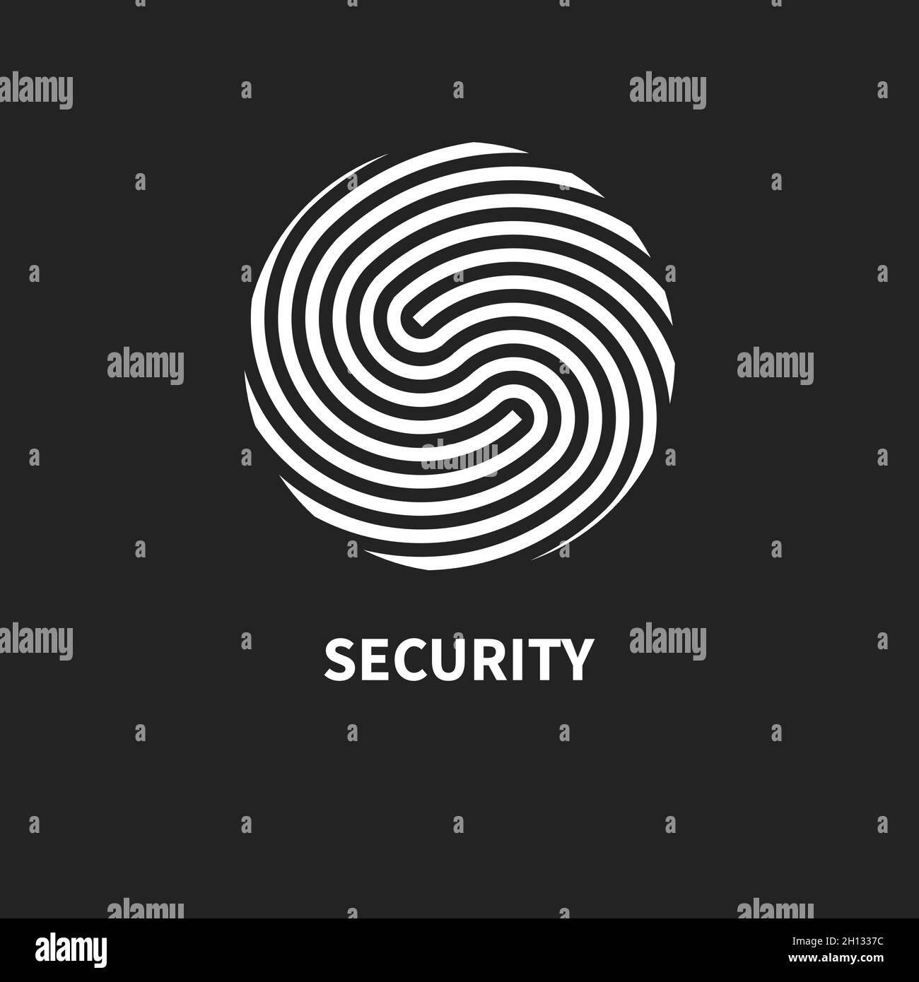 Security icon. Security round logo. Identification symbol, sign ...