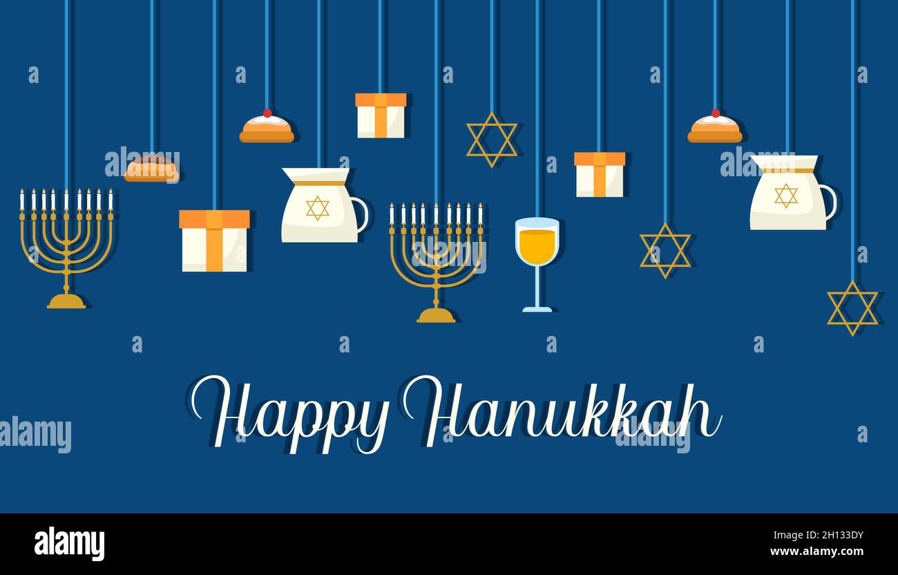 Hanukkah concept background flat Stock Vector Images - Alamy