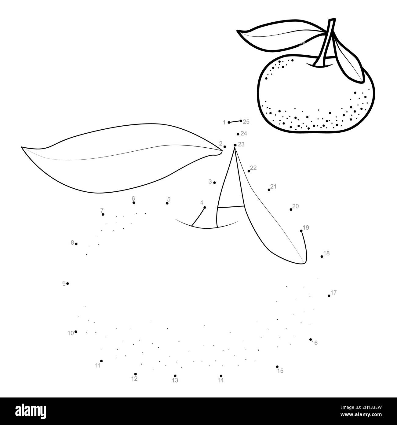 Dot to dot Christmas puzzle for children. Connect dots game. Christmas ...