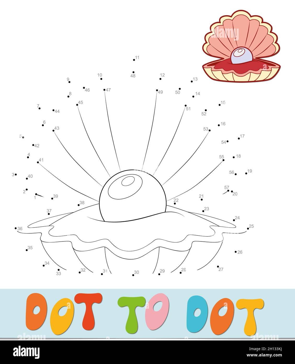 Dot to dot puzzle. Connect dots game. shell illustration Stock Photo ...