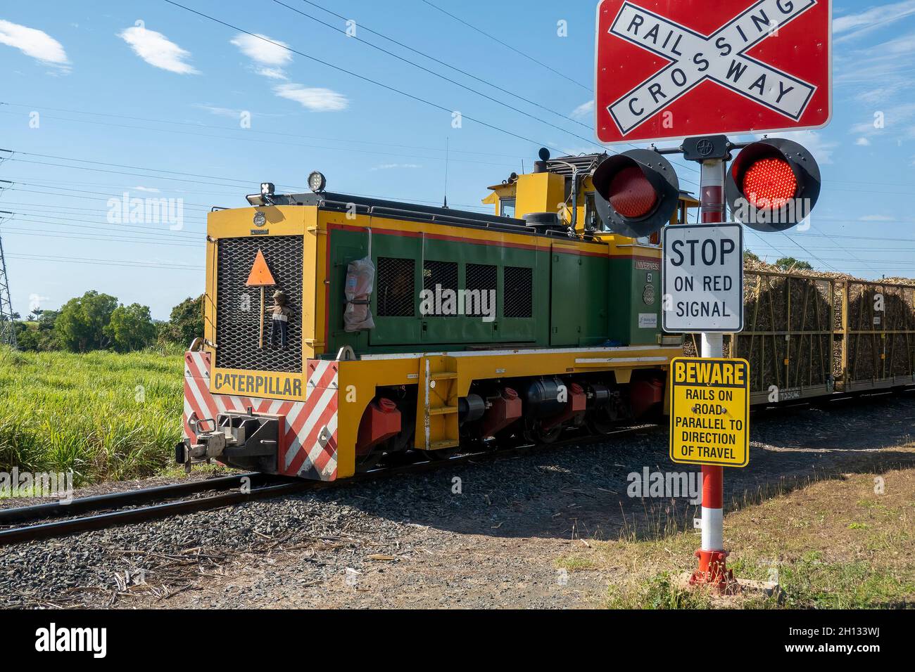 Mackay, Queensland, Australia - October 2021: Train engine hauling ...