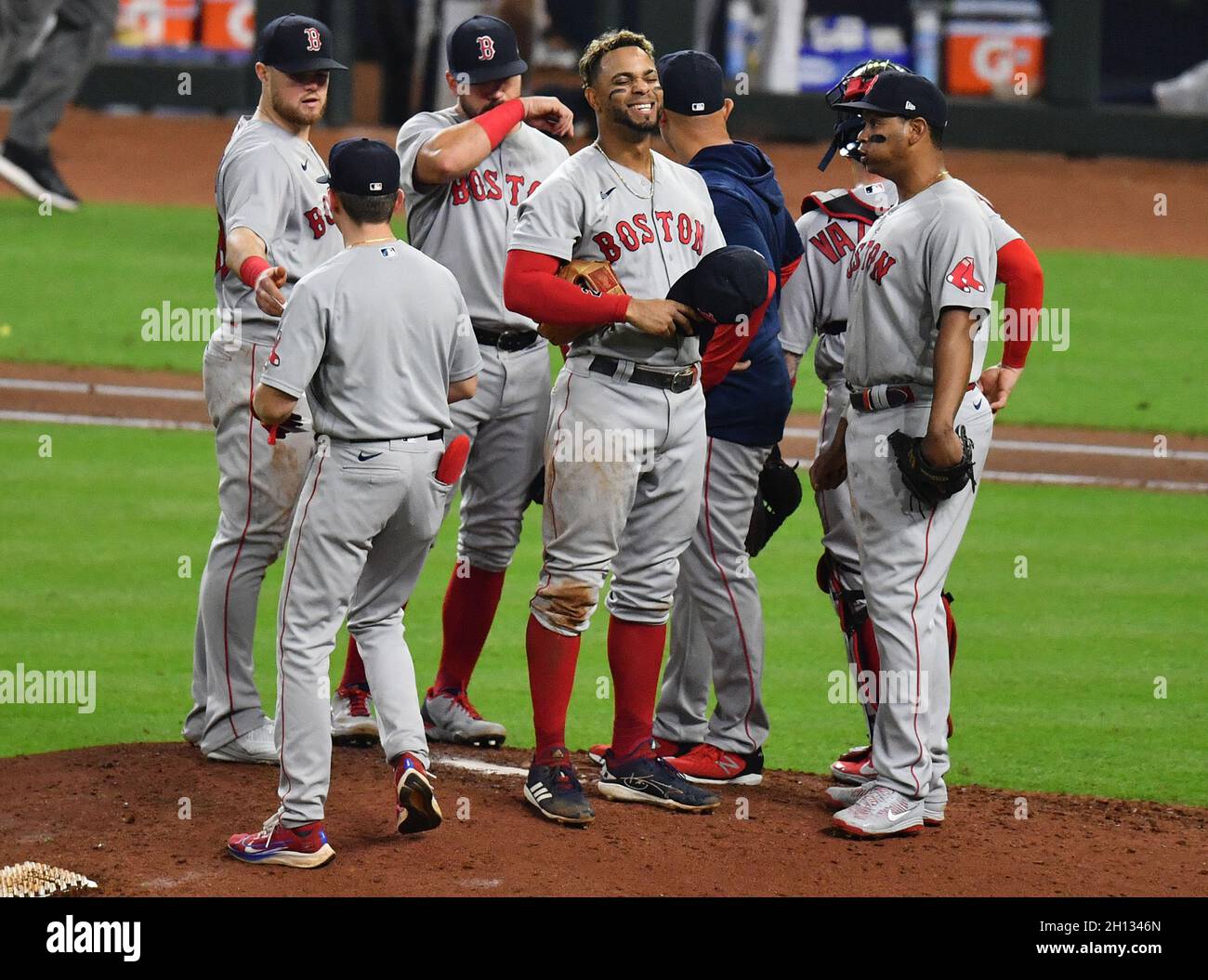 Houston, USA. 15th Oct, 2021. Boston Red Sox shortstop Xander Bogaerts ...