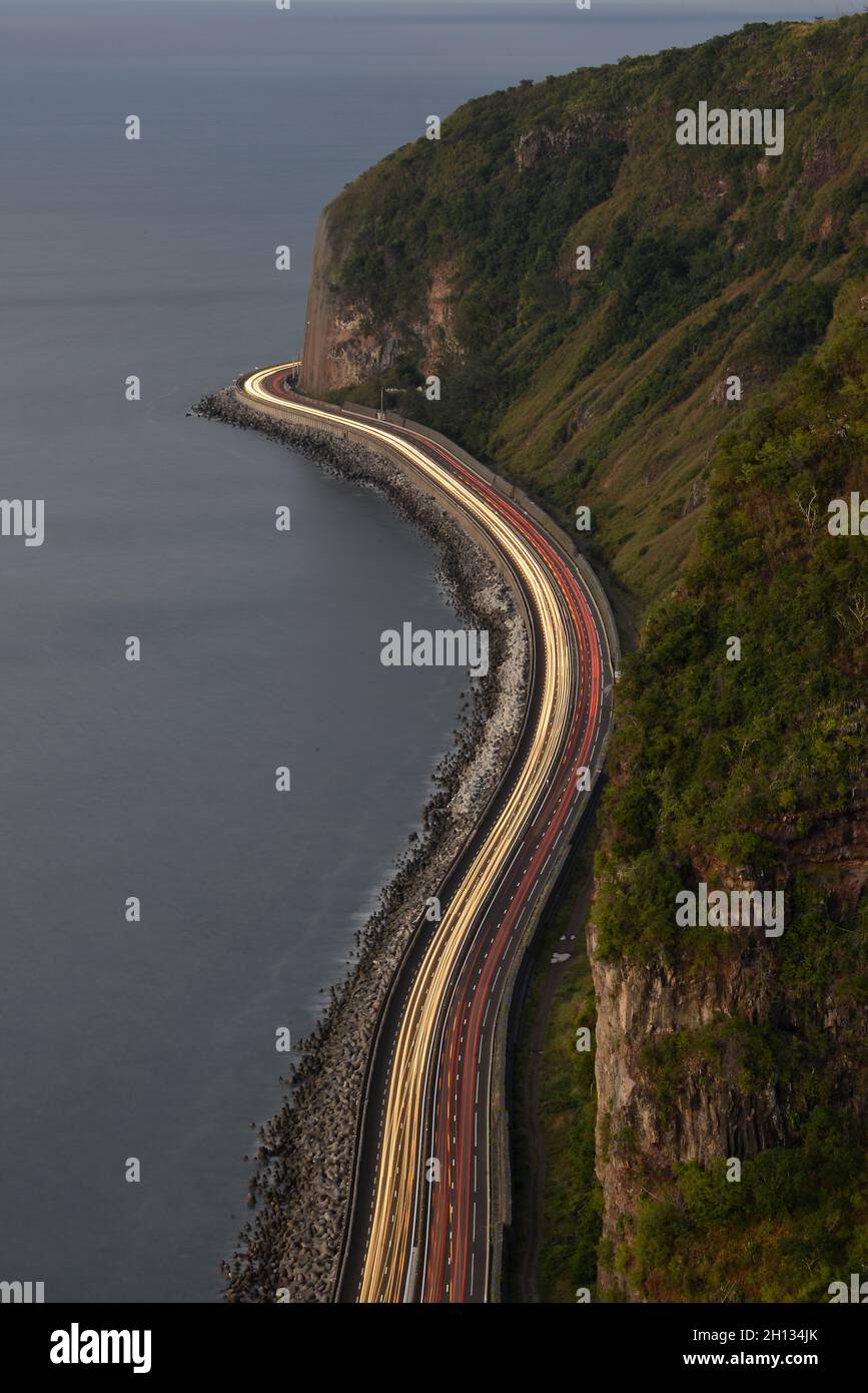 FRANCE. REUNION ISLAND, THE COASTLINE ROAD BETWEEN LA POSSESSION AND ...
