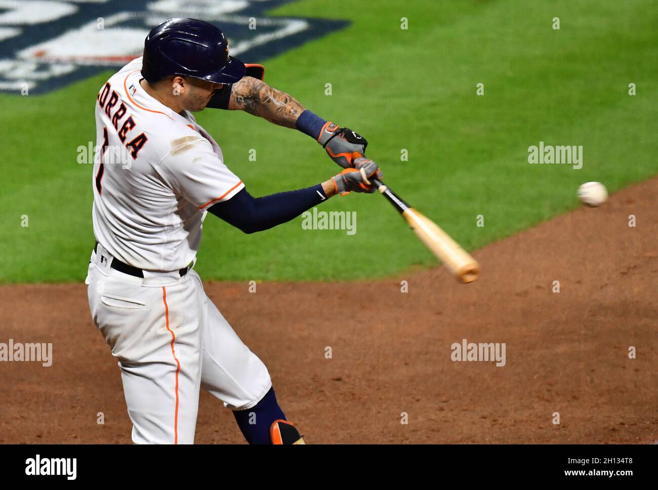 Houston, USA. 15th Oct, 2021. Houston Astros shortstop Carlos Correa ...