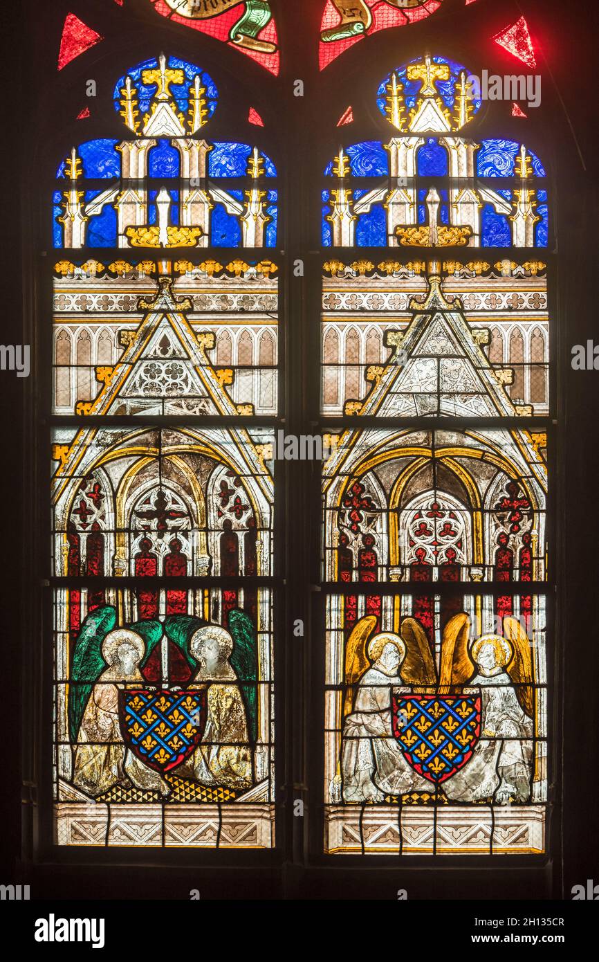 FRANCE - CHER (18) - CATHEDRAL SAINT ETIENNE. SIDE CHAPELS, STAINED ...