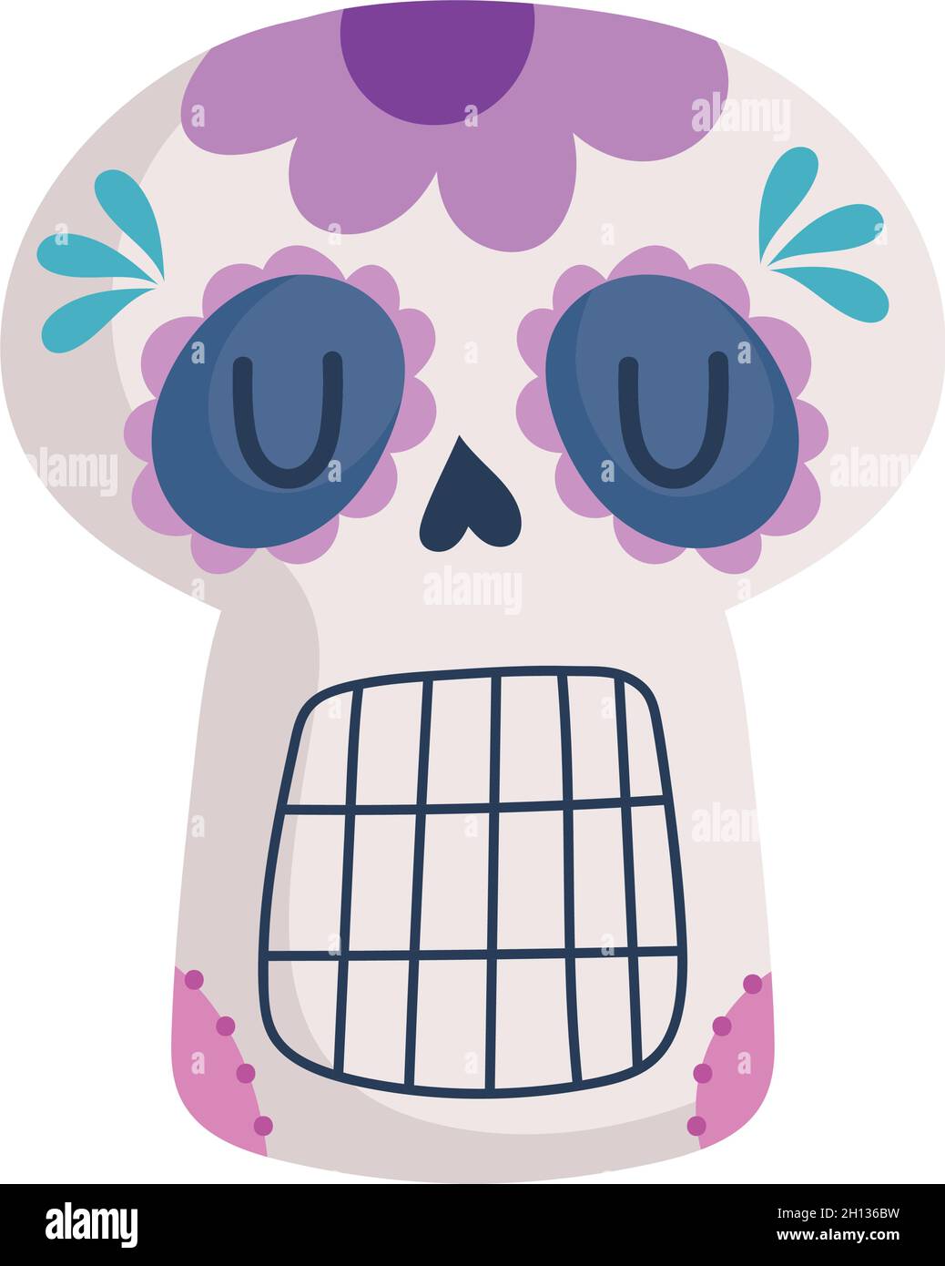 cartoon skull with flower Stock Vector Image & Art - Alamy