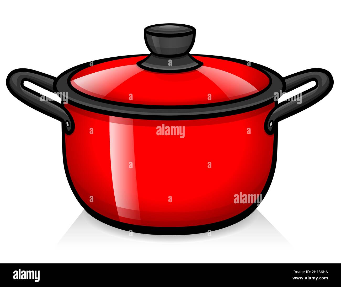 cooker pot cartoon red illustration isolated design Stock Vector Image ...
