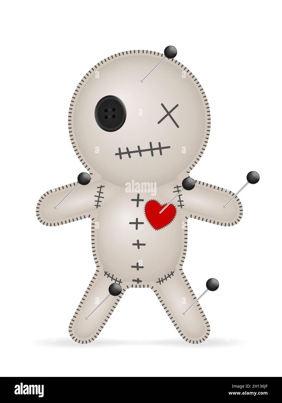 Voodoo doll on a white background. Vector illustration Stock Photo - Alamy