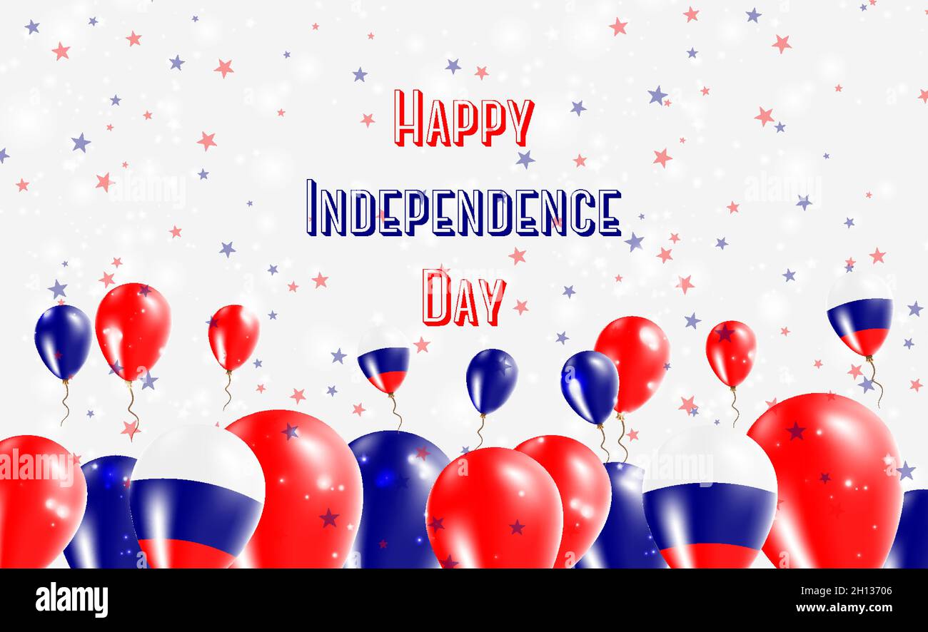 Russian Federation Independence Day Patriotic Design. Balloons in ...