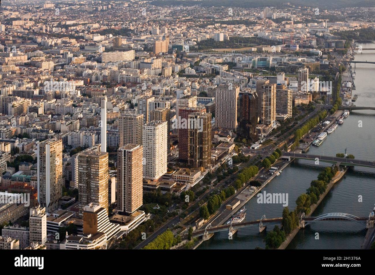 FRANCE. PARIS (75) AERIAL VIEW OF SEINE RIVER FRONT Stock Photo - Alamy