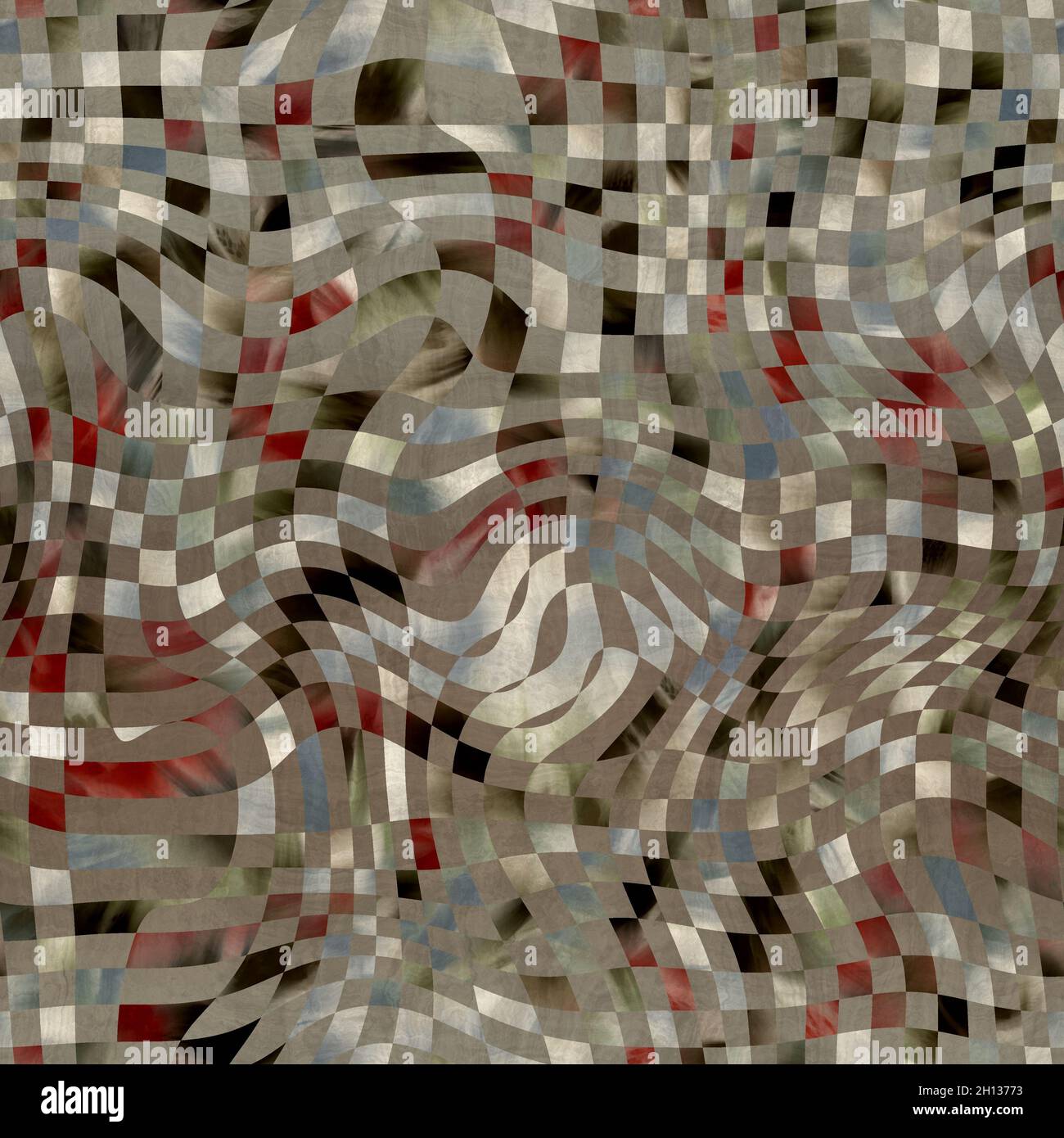 Seamless abstract wavy distorted check pattern for print Stock Photo ...