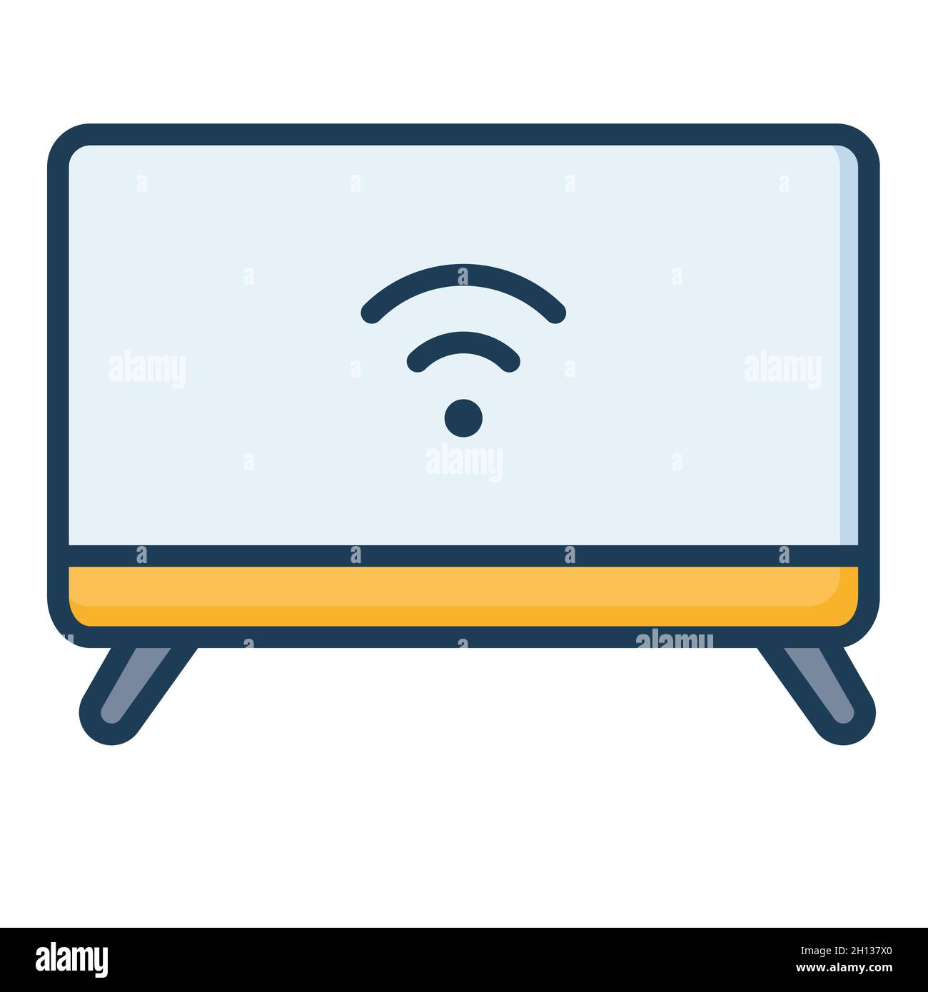 smart tv television iot single isolated icon with filled line style ...