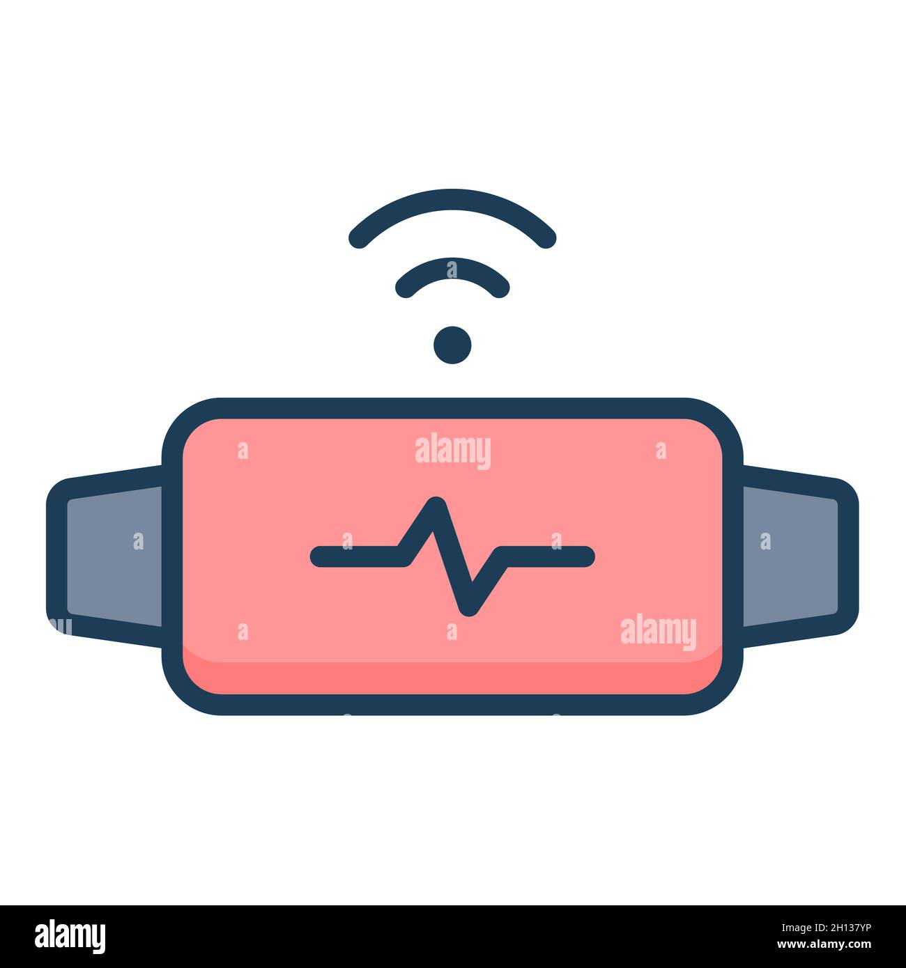 smartband band monitoring health single isolated icon with filled line ...