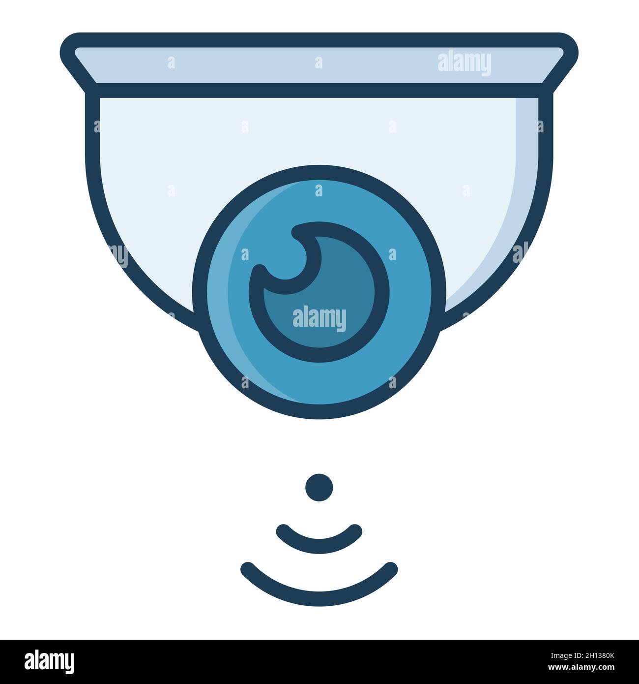 smart cctv camera wifi security single isolated icon with filled line ...