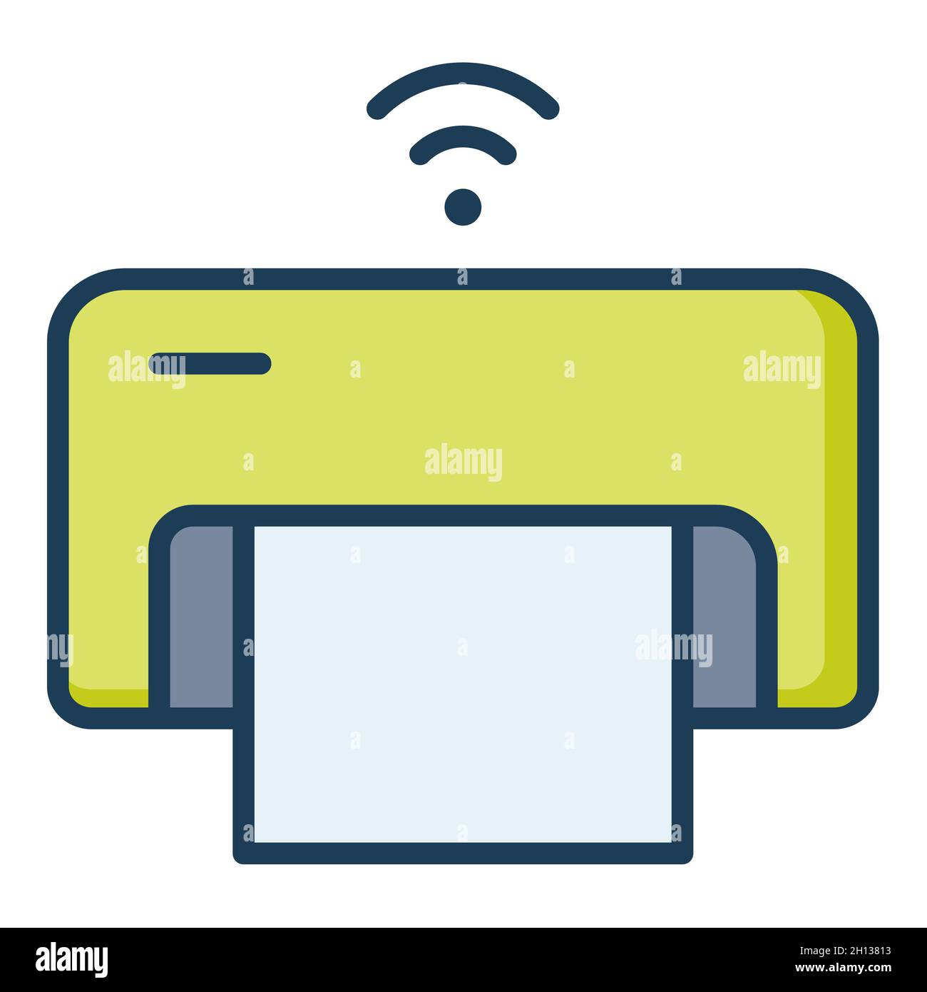 printer wifi iot wireless single isolated icon with filled line style ...