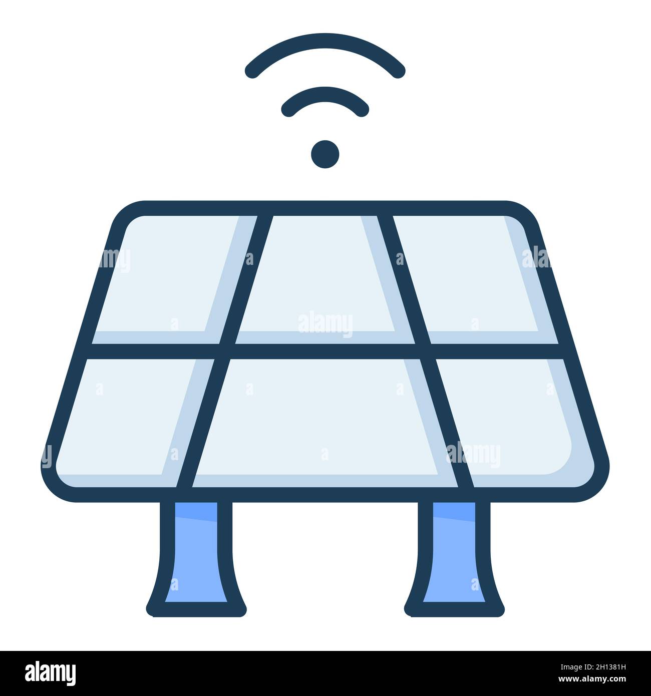 solar panel energy single isolated icon with filled line style vector ...