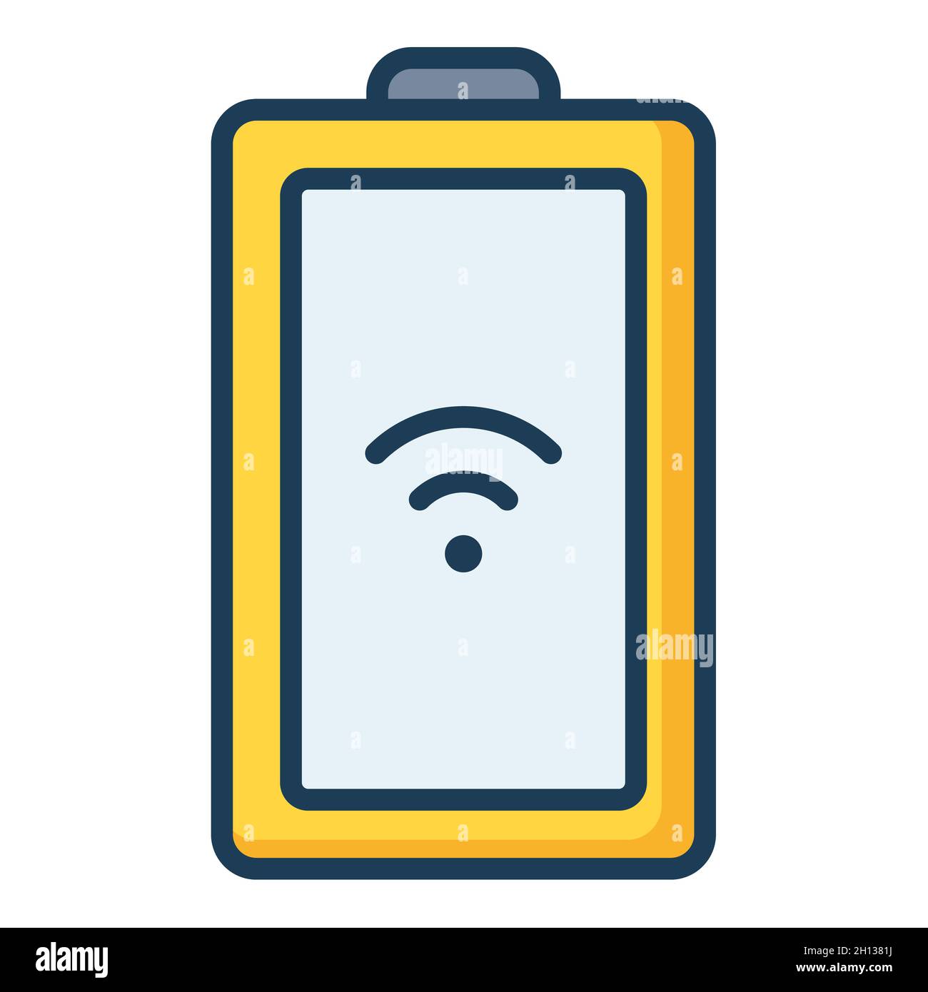battery smart charging single isolated icon with filled line style ...
