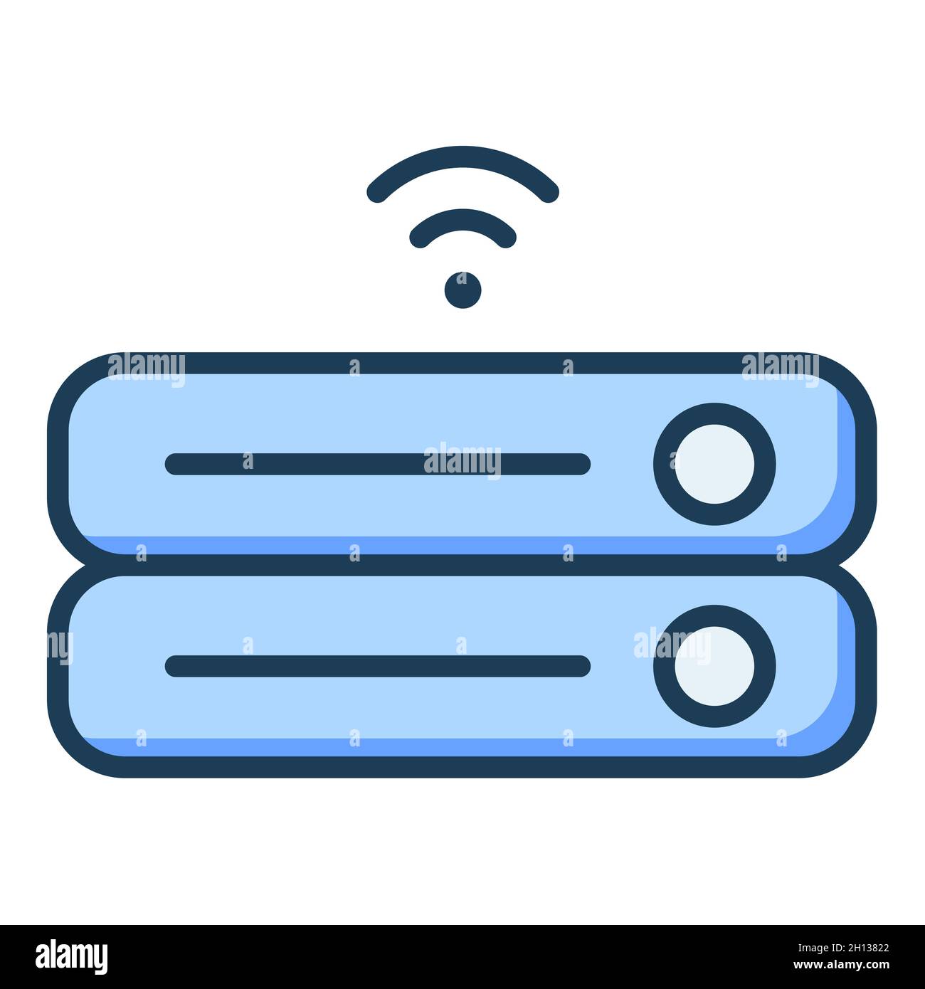 wireless server storage iot single isolated icon with filled line style ...