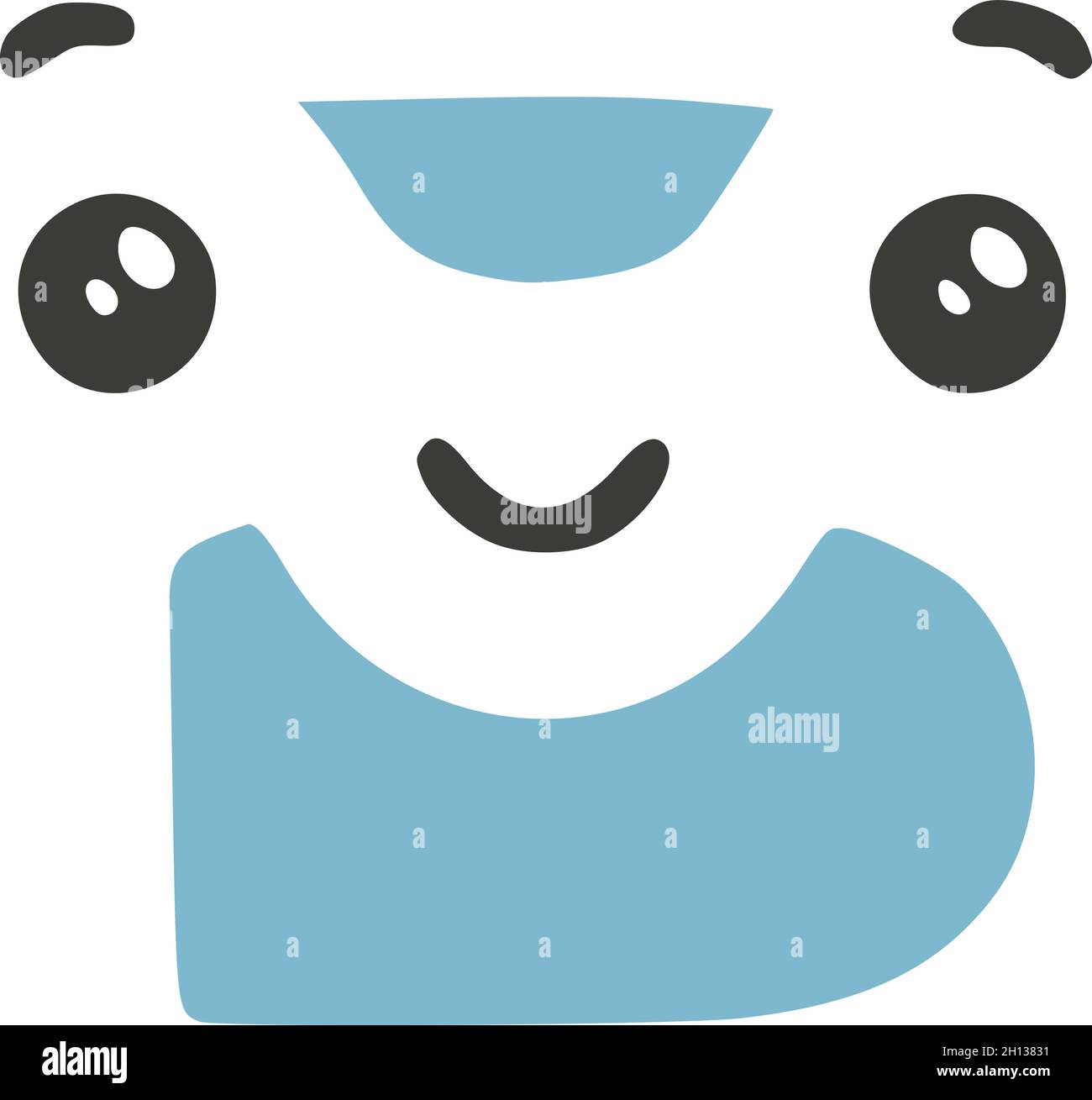 Letter B cute kawaii character isolated on white background, vector ...