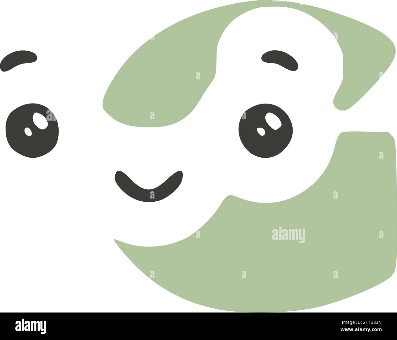 Letter G cute kawaii character isolated on white background, vector ...