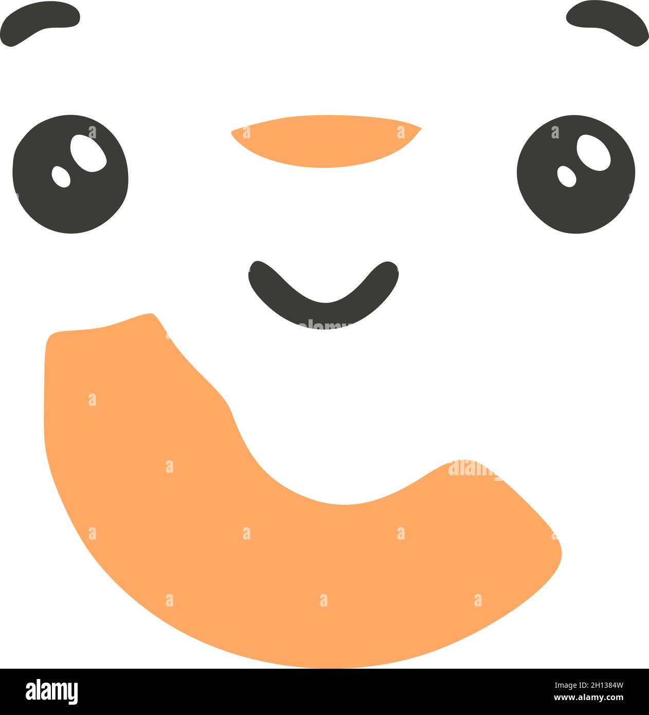 Letter C cute kawaii character isolated on white background, vector ...