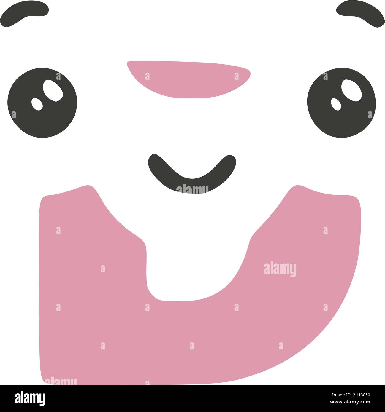 Letter D cute kawaii character isolated on white background, vector ...