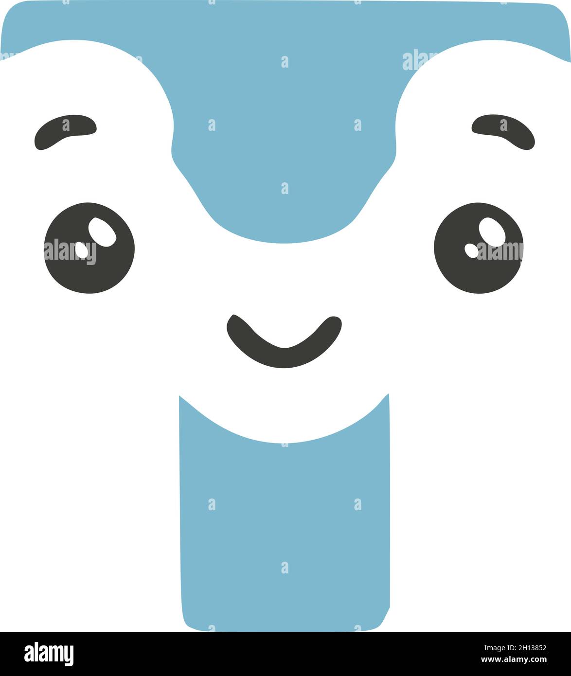 Letter T cute kawaii character isolated on white background, vector ...