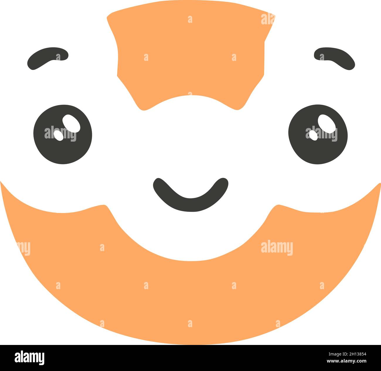 Letter O cute kawaii character isolated on white background, vector ...