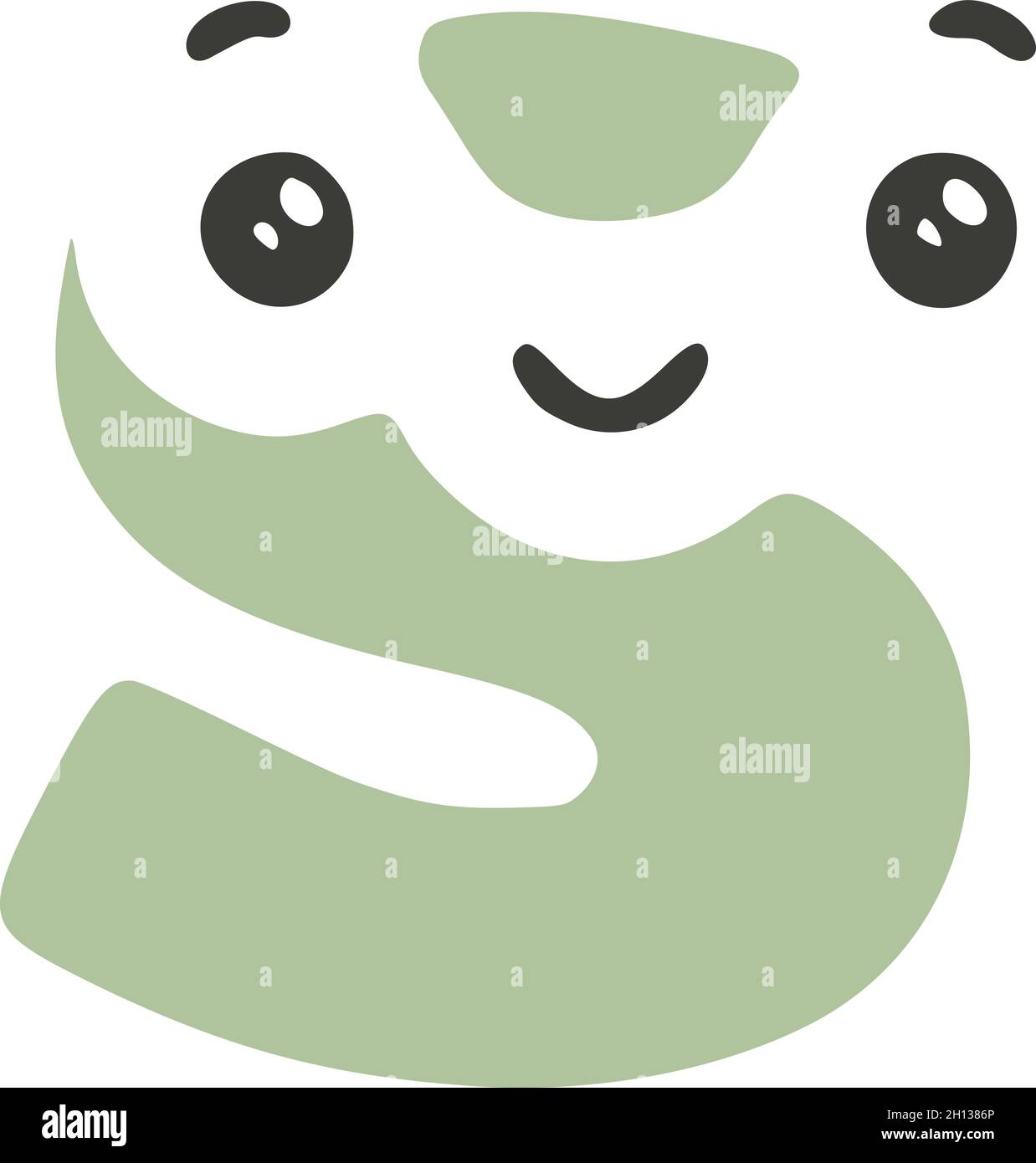 Letter S cute kawaii character isolated on white background, vector ...