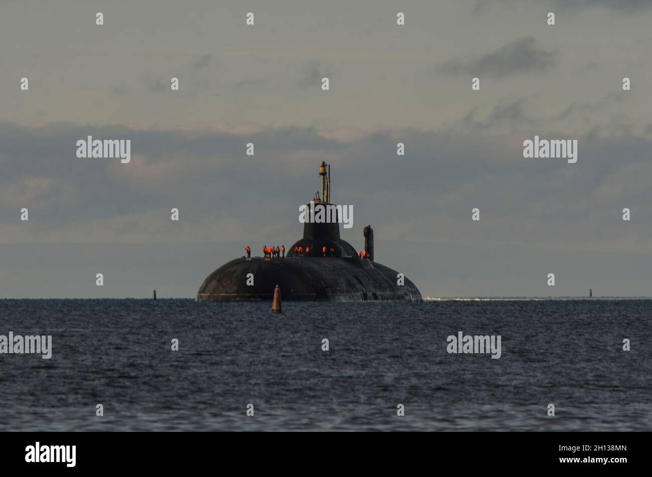 October, 2021 - White Sea. Nuclear submarine "Dmitry Donskoy". Russia ...