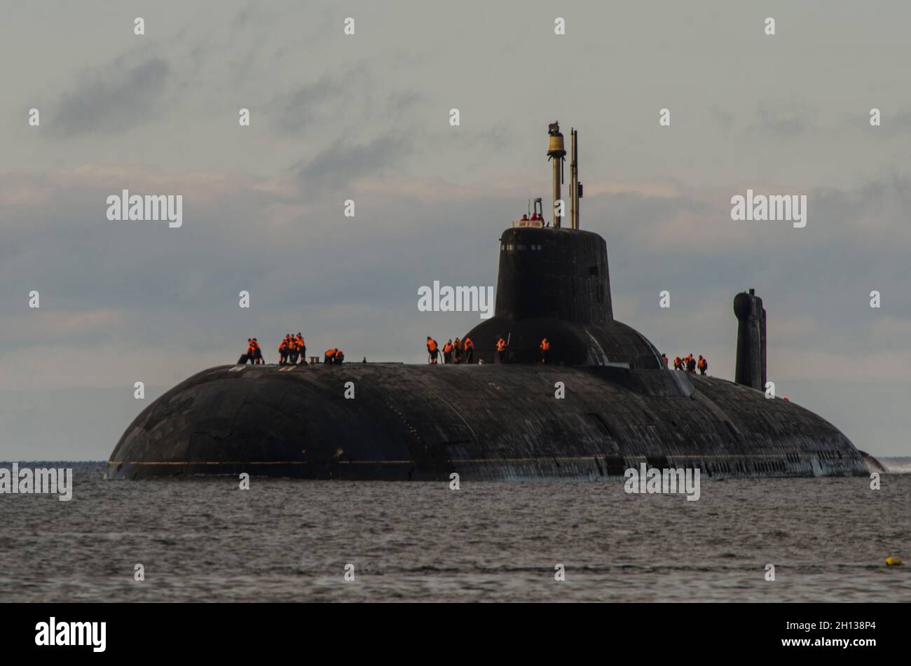 October, 2021 - White Sea. Nuclear submarine "Dmitry Donskoy". Russia ...