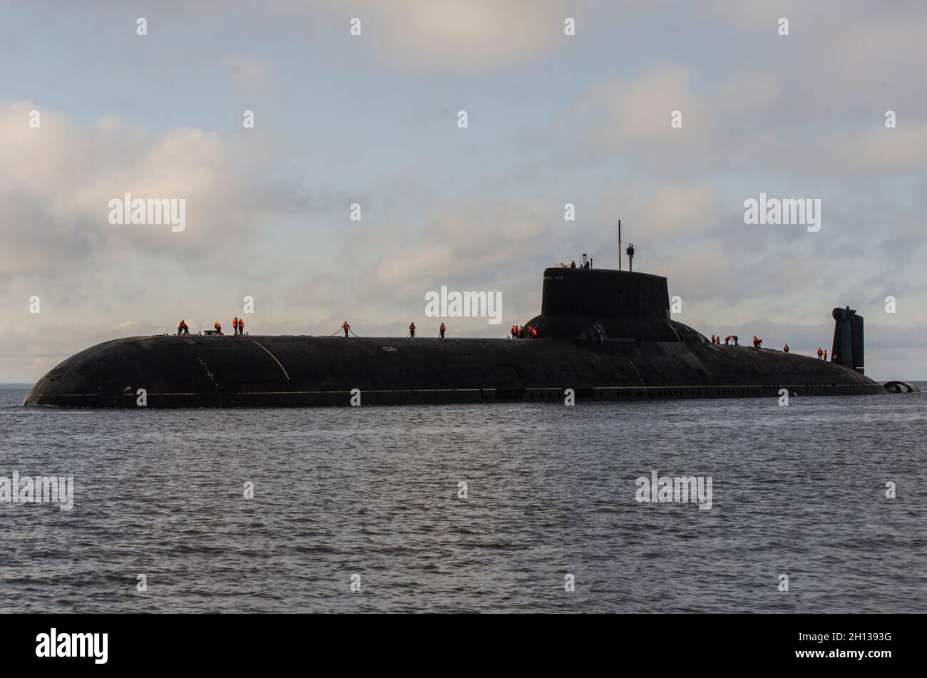 October, 2021 - White Sea. Nuclear submarine "Dmitry Donskoy". Russia ...