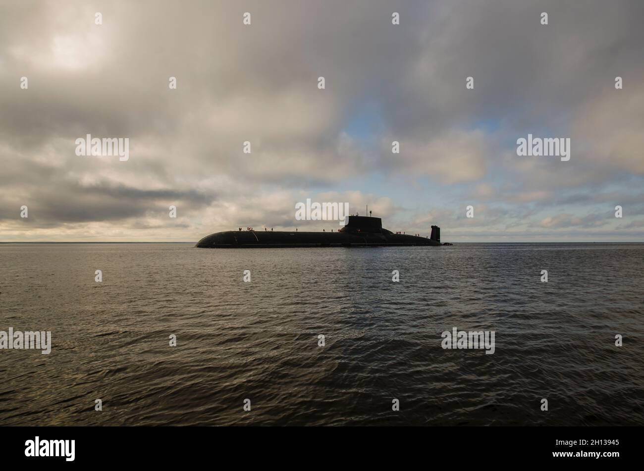 October, 2021 - White Sea. Nuclear submarine "Dmitry Donskoy". Russia ...