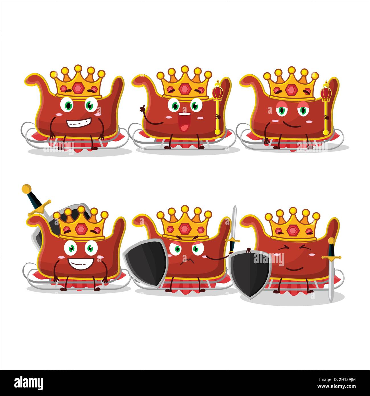 A Charismatic King santa carriage cartoon character wearing a gold ...