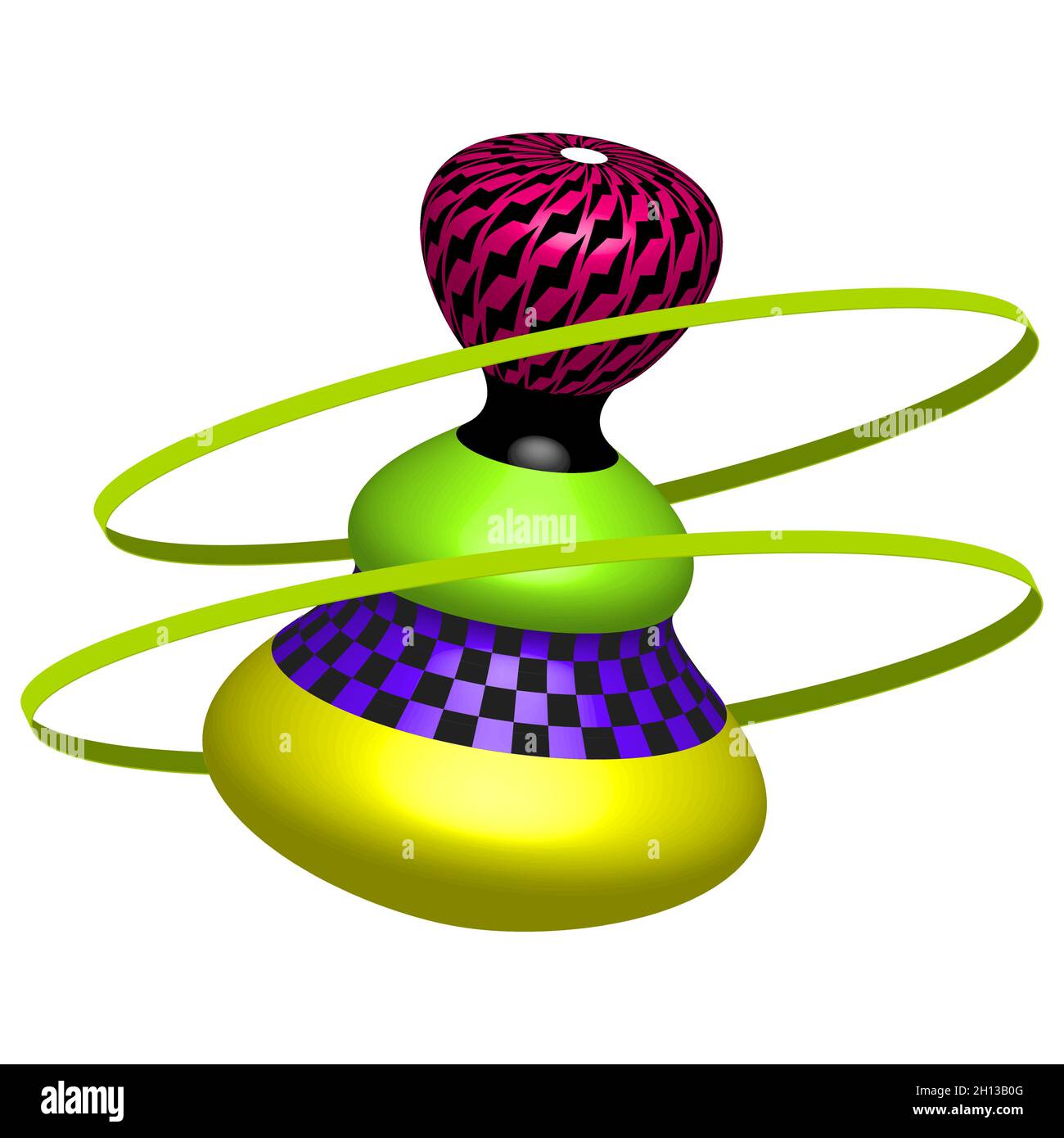 3D realistic vector shapes. Volumetric bright toys of an unusual shape ...