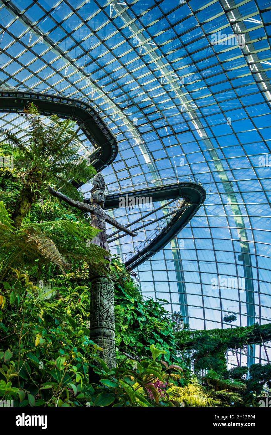 Amazing tropical forest, Clouds Forest, at Gardens by the bay, Marina ...
