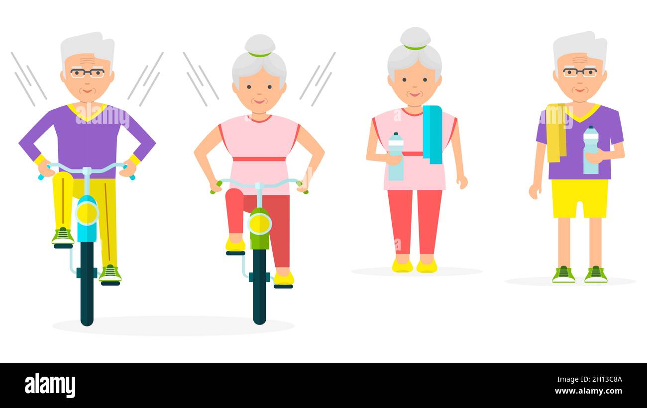 Elderly lifestyle. Seniors activities. Grandparents healthy lifestyle ...