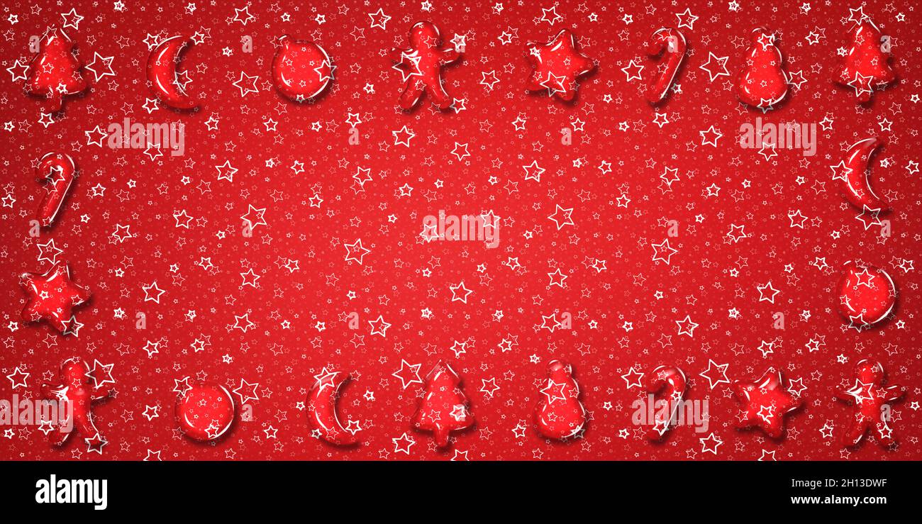 Red Christmas Cookies Holiday greeting card, Christmas Background Stock ...